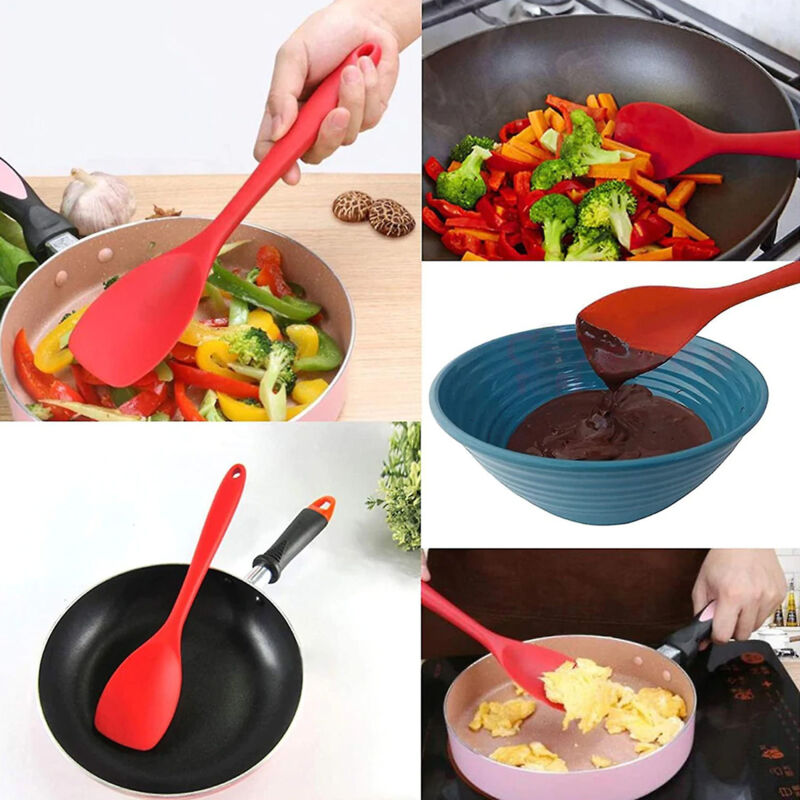 Spatula silicon rezistenta termic, set 6 bucati, multicolor, 25x5cm ...