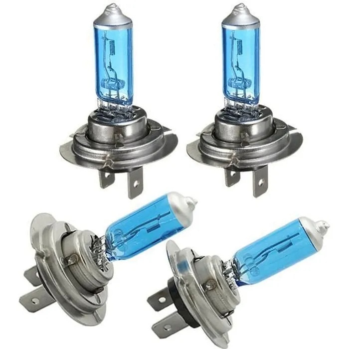 Becuri halogen H7, lampi auto, 12V 100W, lumina alba, 4 buc - eMAG.ro