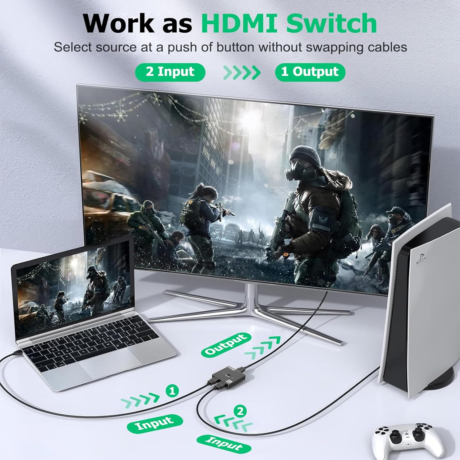 Switch HDMI 8K, AHA PRINT®, Comutator HDMI 2.1 Bidirectional ...