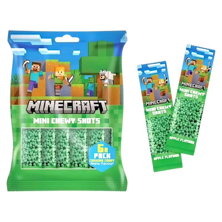 Minecraft Mini Chewy Shots, 6 x 15 g – Bomboane moi si fructate, pachet ...