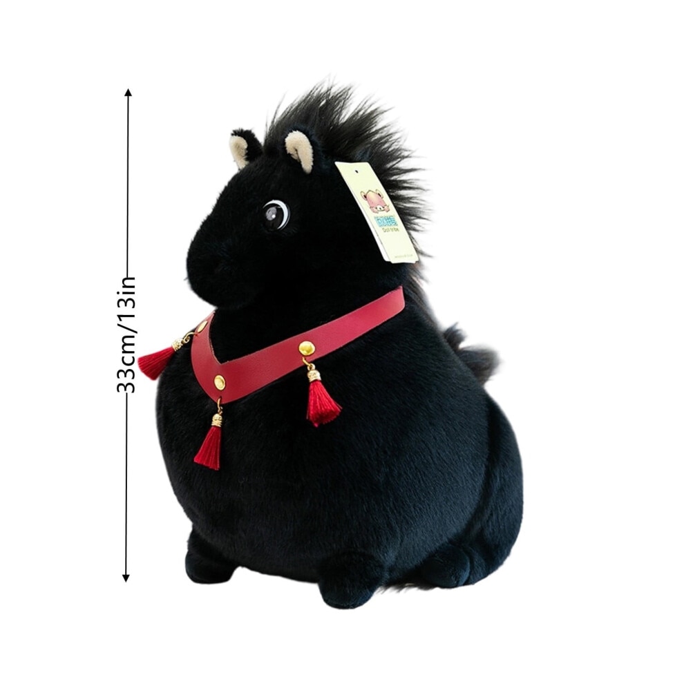 Cal animal de plus, 33x17x5cm, maro inchis, moale, pentru copii - eMAG.ro