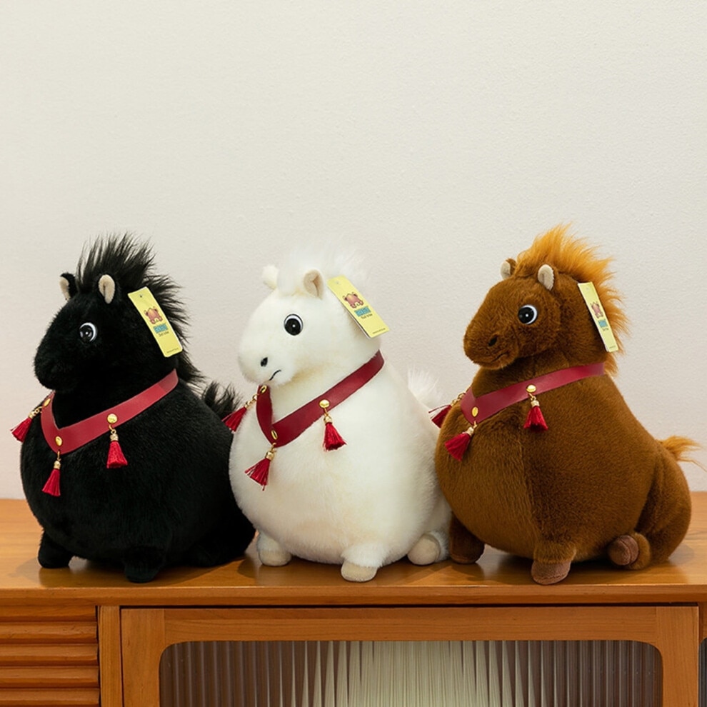 Cal animal de plus, 33x17x5cm, maro inchis, moale, pentru copii - eMAG.ro