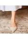 Pantofi dama, toc mediu, crem, elegant, varf ascutit, 37 EU - eMAG.ro