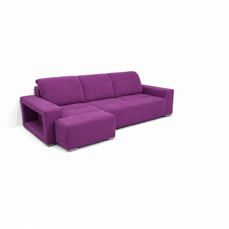 Coltar tapitat extensibil dreapta 130x280, culoare Mov inchis - eMAG.ro
