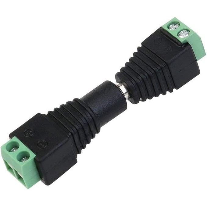 2 db CCTV tápcsatlakozó készlet 2.1/5.5 mm csavaros rögzítéssel, 1 anya ...