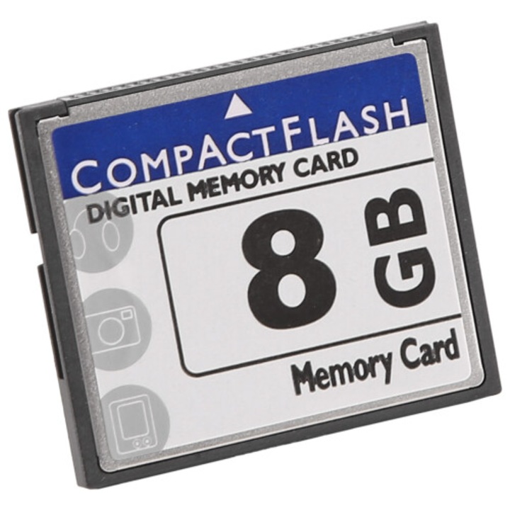 Card memorie Compact Flash 8GB, alb-albastru, 4.3x3.65x0.3cm - eMAG.ro