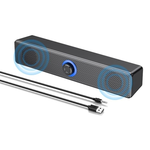 Boxa soundbar portabil pentru PC si laptop, Bluetooth, control volum cu ...