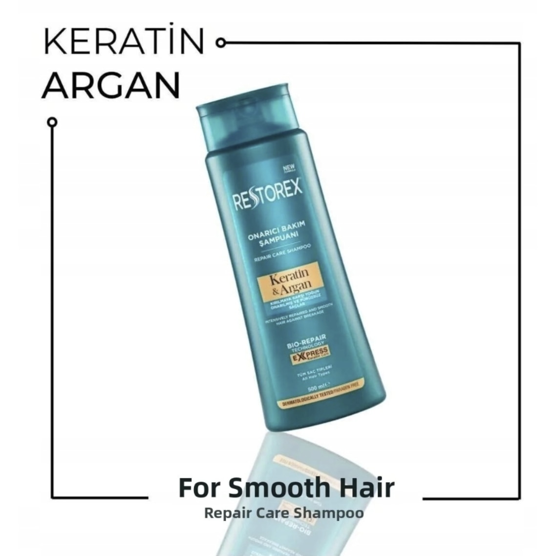 Set Sampon si Balsam Restorex Keratin & Argan 500ml + 200ml, pentru par ...