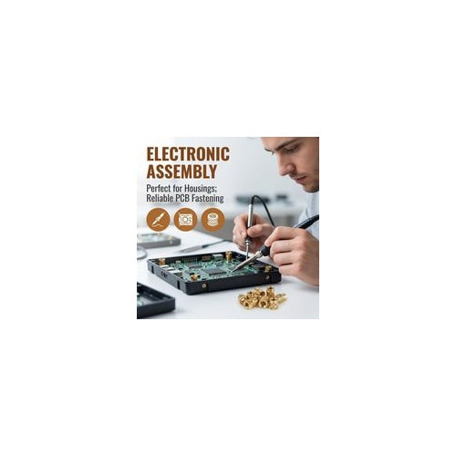 Set 20 insertii filetate alama M3x5.7x4.6 mm pentru plastic imprimare ...