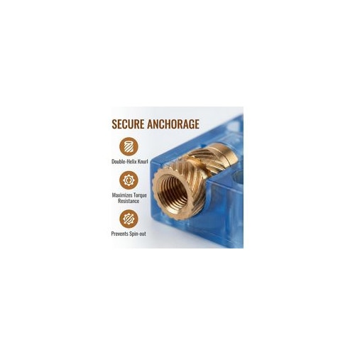 Set 20 insertii filetate alama M3x5.7x4.6 mm pentru plastic imprimare ...