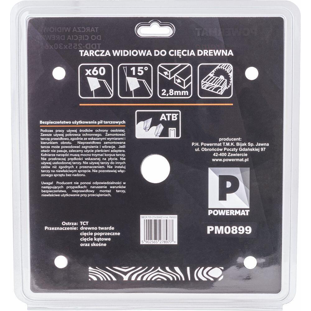 Disc, lama de ferastrau pentru lemn, 255x30x60Z, Powermat - eMAG.ro