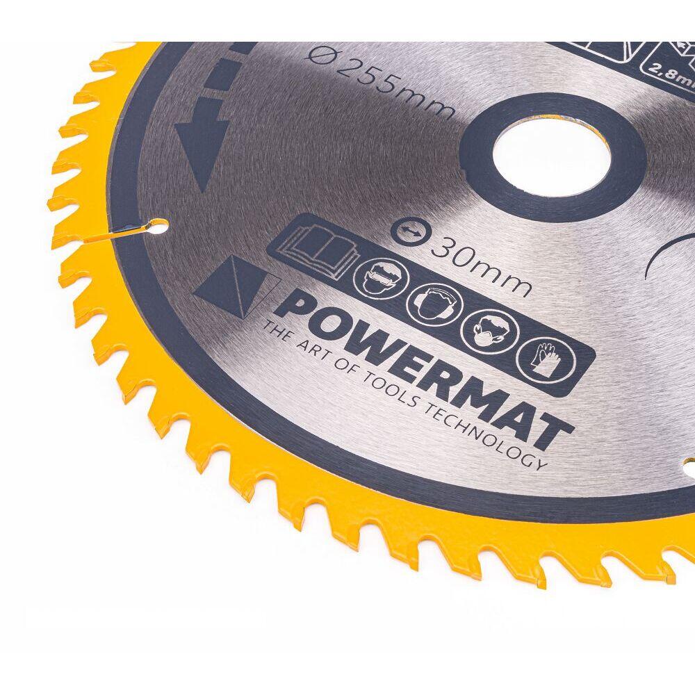 Disc, lama de ferastrau pentru lemn, 255x30x60Z, Powermat - eMAG.ro