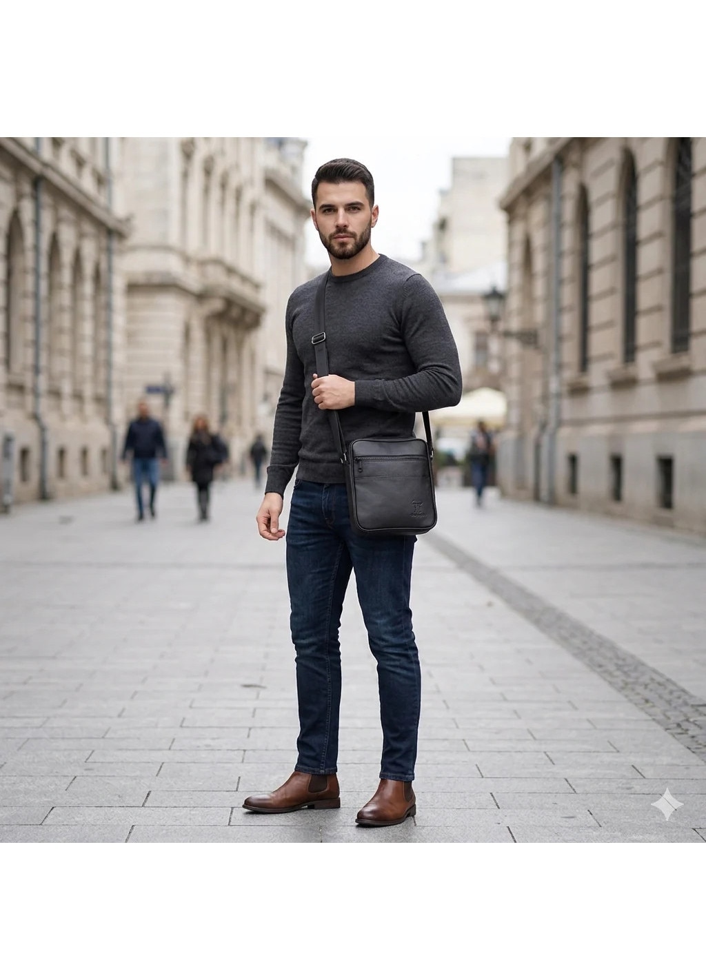Geanta barbati, Toro Nero, model Miror, piele naturala, negru - eMAG.ro