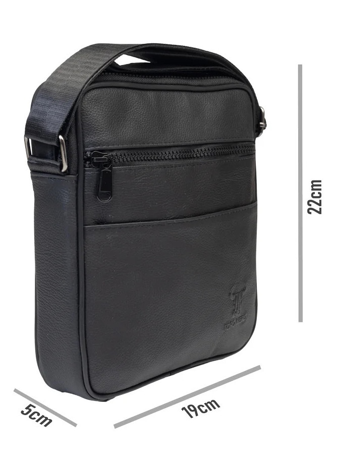 Geanta barbati, Toro Nero, model Miror, piele naturala, negru - eMAG.ro