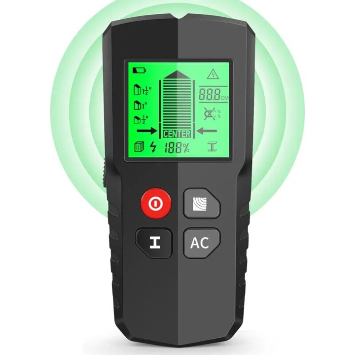 Дигитален детектор за стени, 5 режима, LCD екран, мултифункционален ...