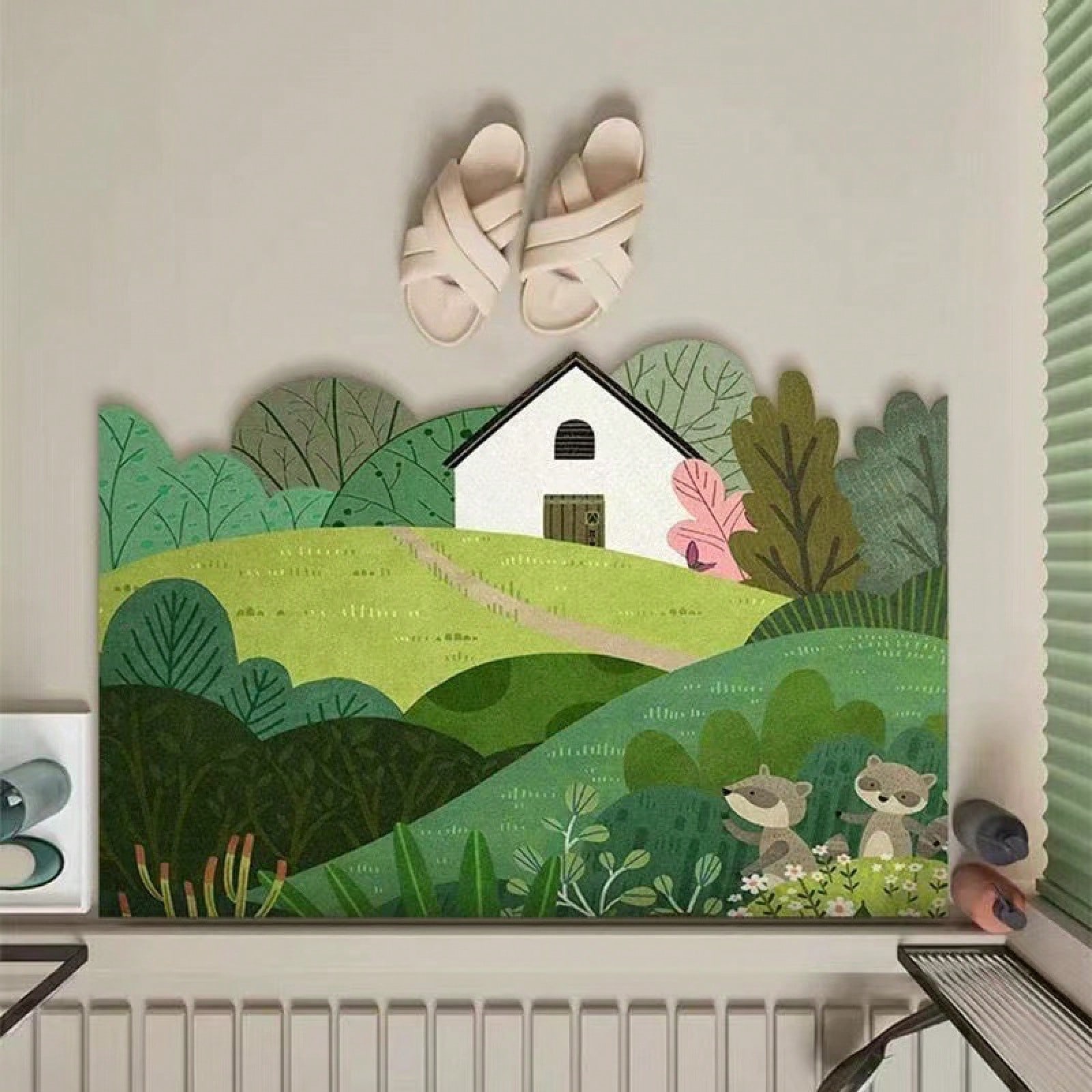 Абсорбираща диатомитна постелка за баня против плъзгане 40x60cm бяла ...