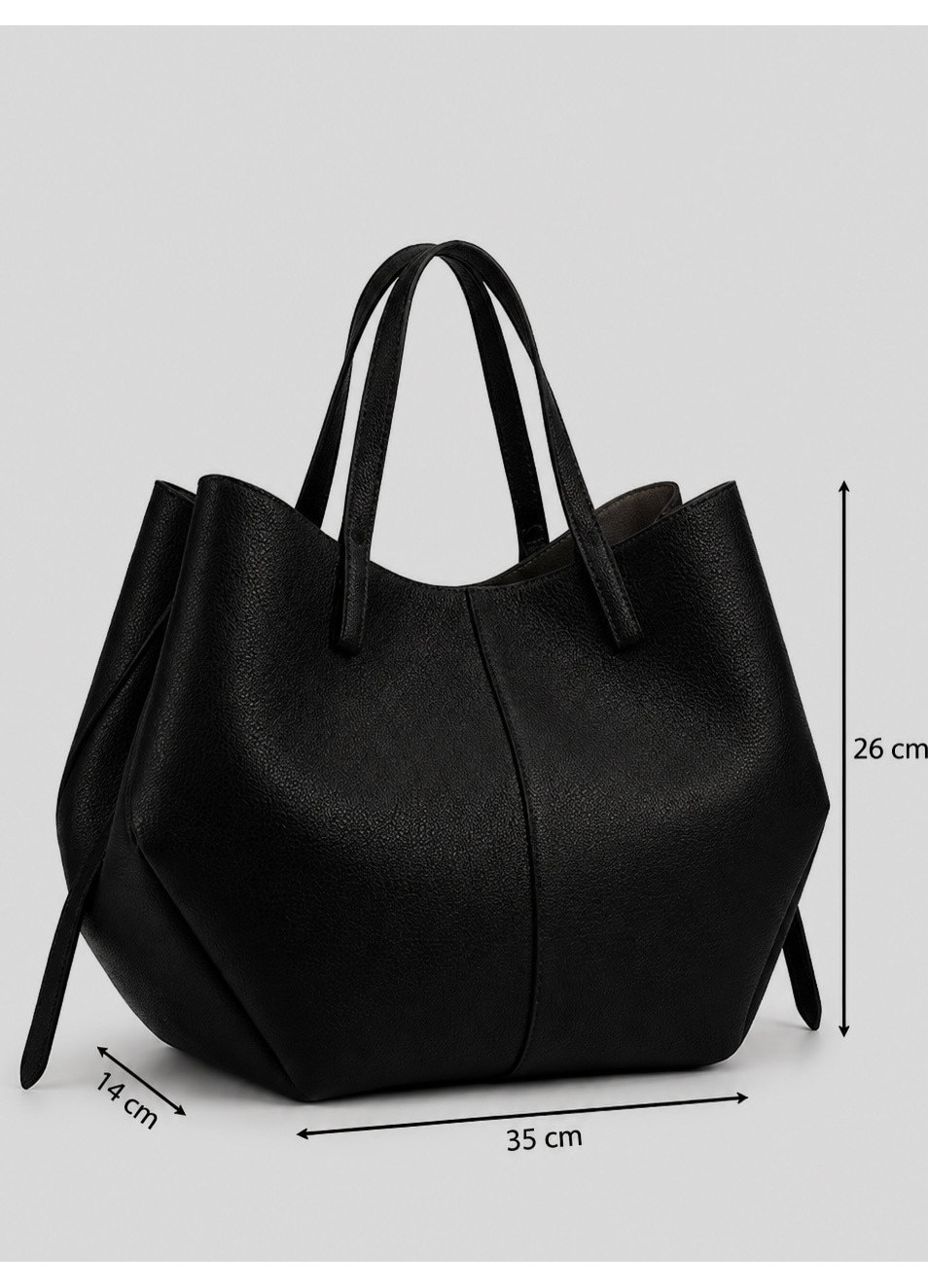 Geanta dama din piele naturala Luxvella BLACK, Format Mare, Casual ...