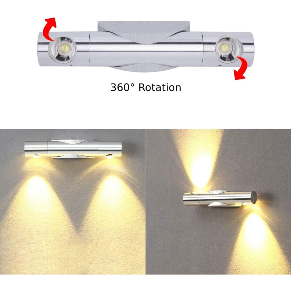 Aplica de perete LED orientabila 360 grade aluminiu alb - eMAG.ro