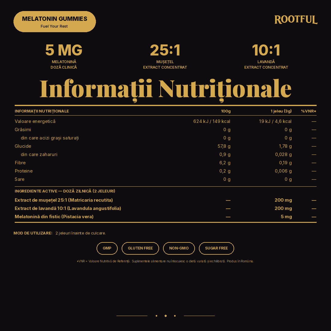 ROOTFUL Melatonin 5mg, 60 jeleuri - eMAG.ro