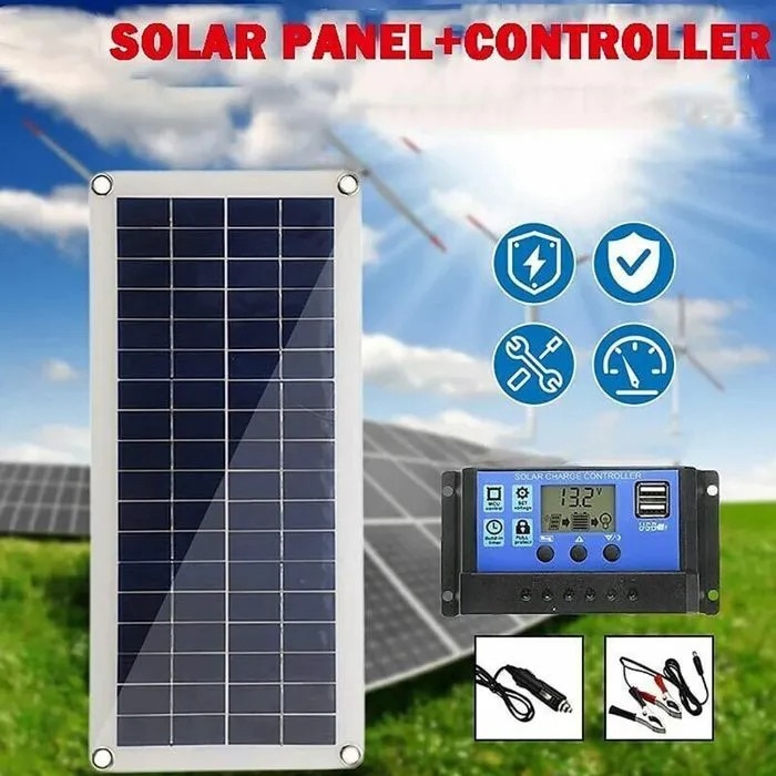 Kit panou solar 30W 12V cu controler 20A USB 435x200x2.5mm - eMAG.ro