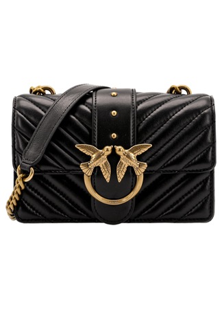 Geanta dama Pinko Classic Love, piele mana, negru, 30x20x10cm - eMAG.ro