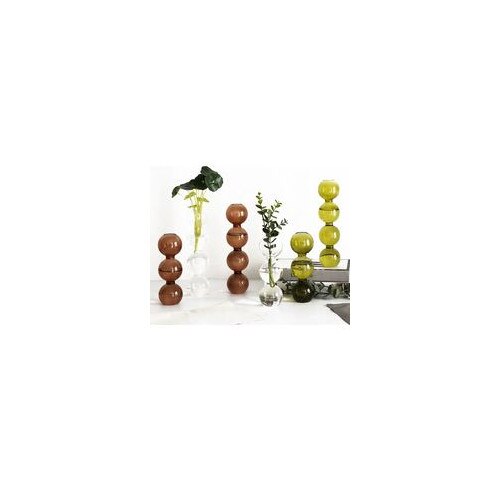 Vaza din sticla borosilicata, forma gourde, verde, 17,5x6x6cm - eMAG.ro