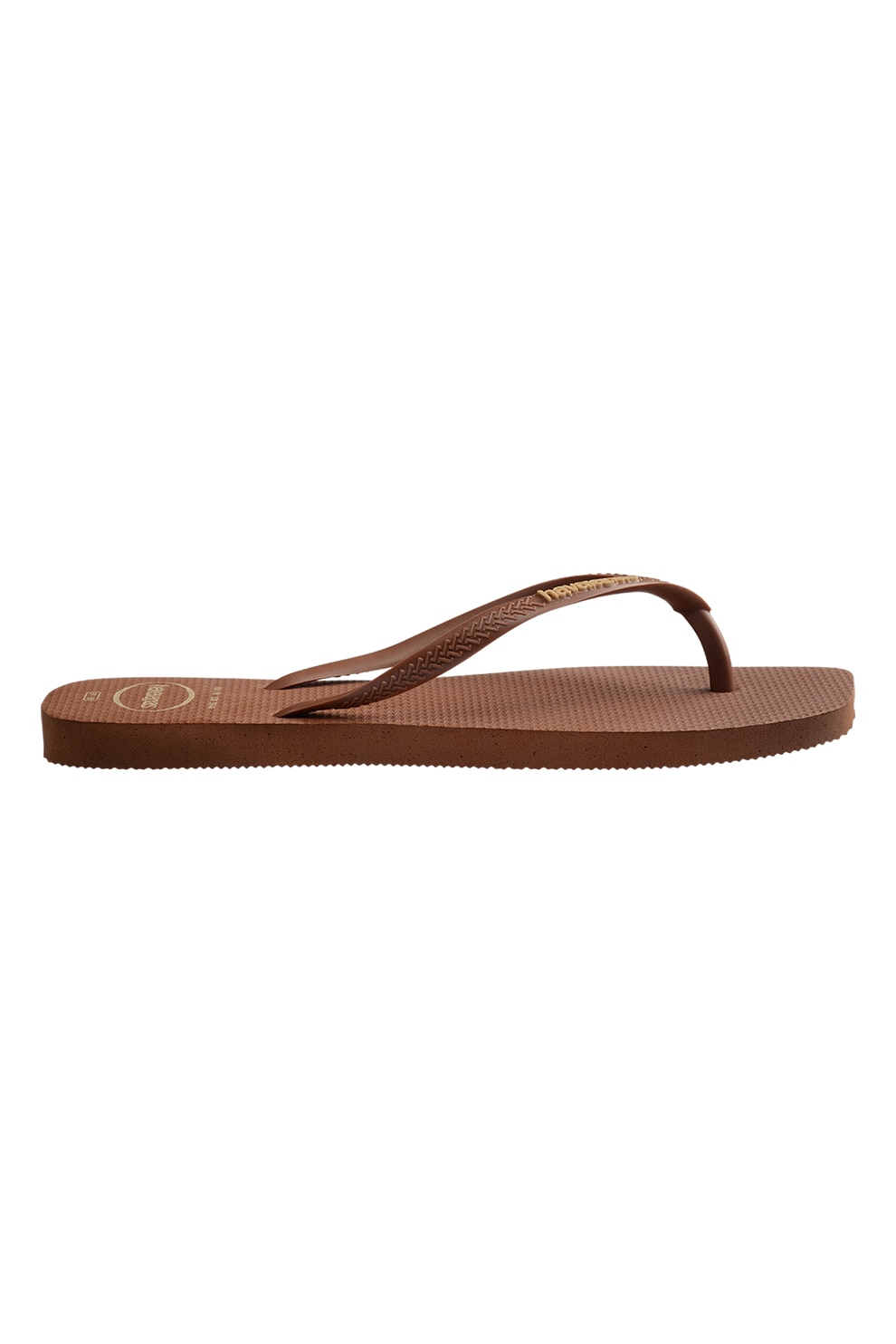 Havaianas, Papuci flip-flop cu logo, Portocaliu pal, Maro Siena, 37-38 ...