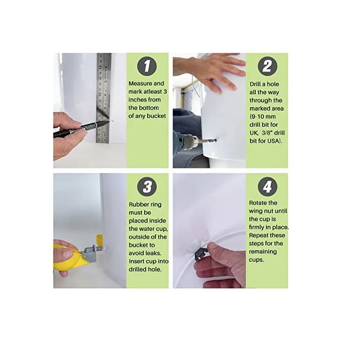 Set 6 adapatoare automate pui si pasari, plastic alimentar, capacitate ...