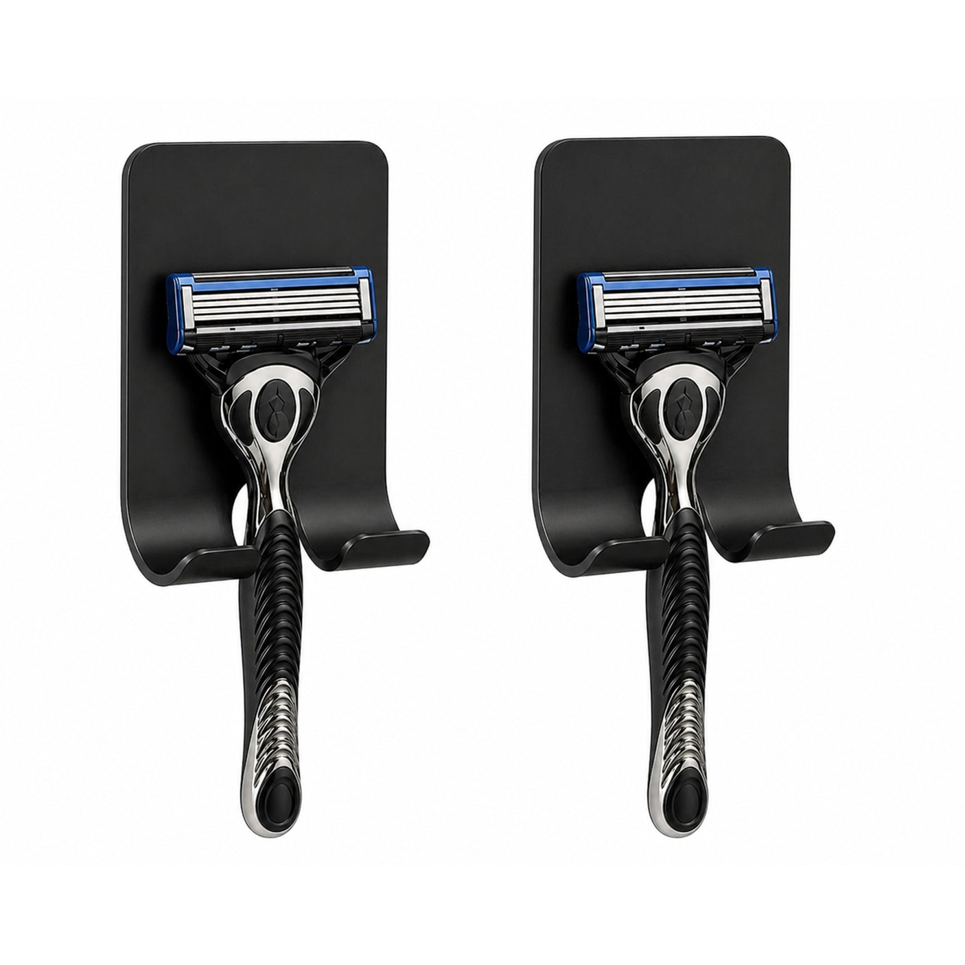 Suport de perete autoadeziv pentru lama de ras, inox, 5.6x4.5cm, negru ...