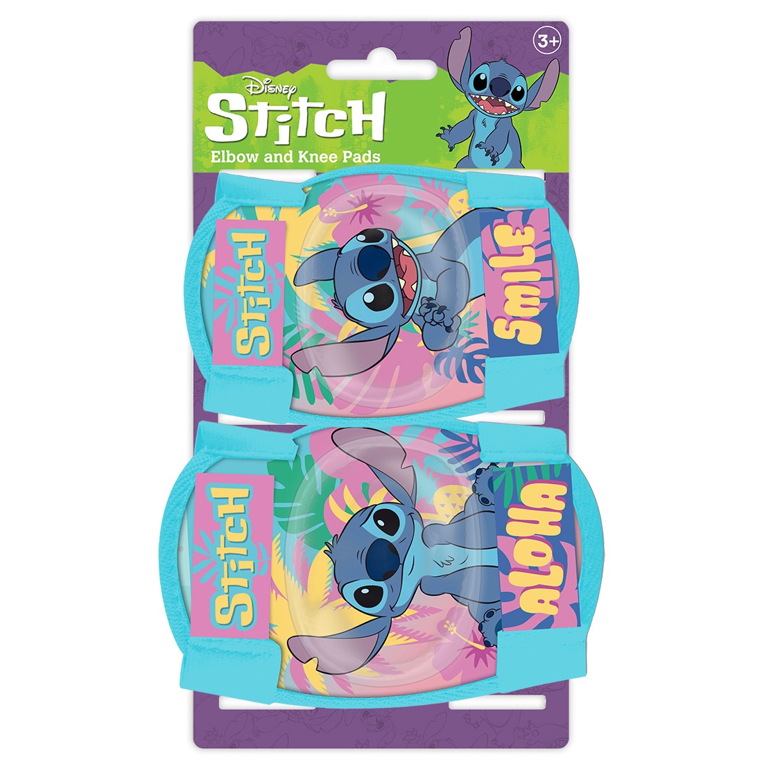 Set protectii genunchi si coate copii Lilo Stitch turcoaz 13.5x11cm ...