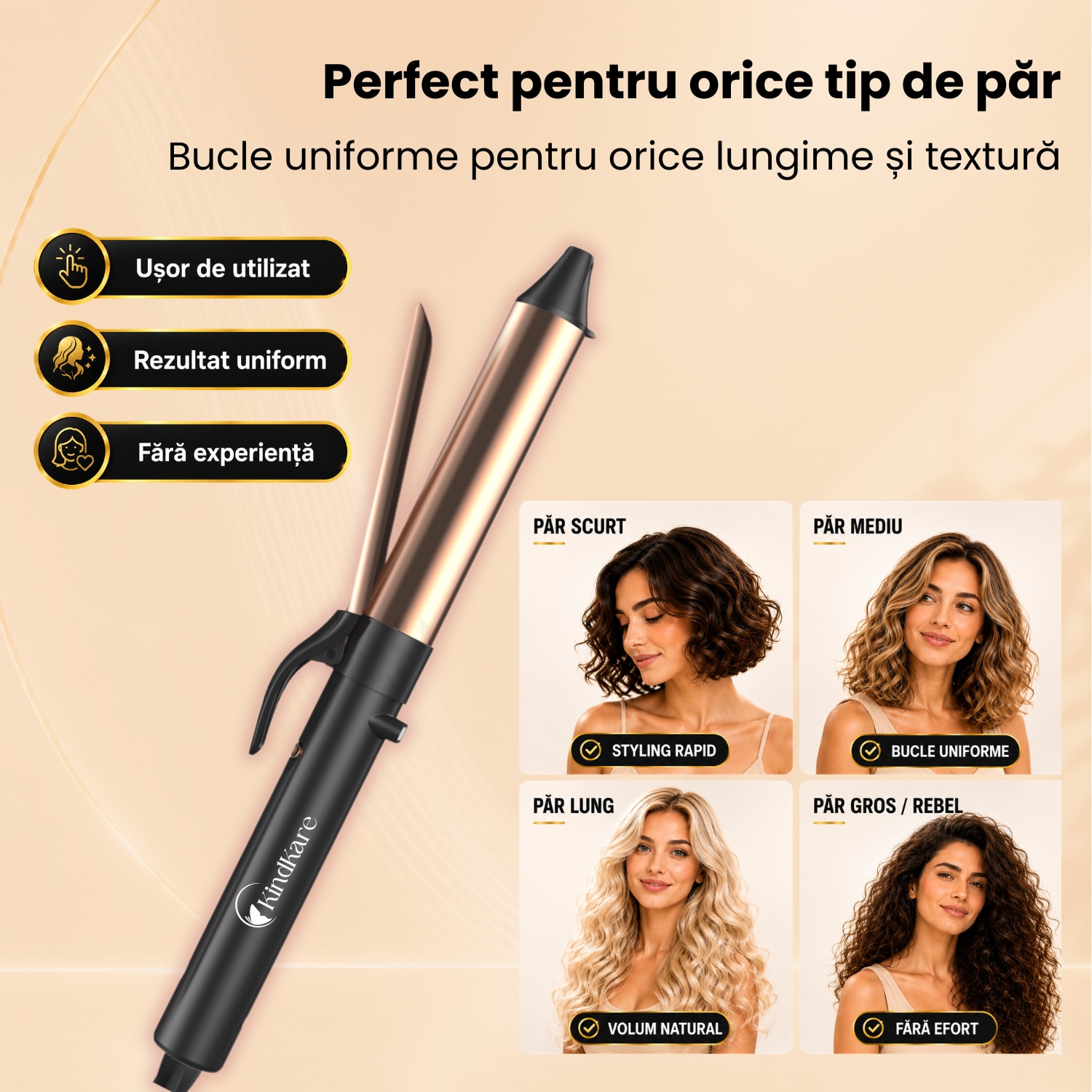 Ondulator Automat 32 mm pentru Bucle Lejere si Glam Waves, 5 Trepte ...