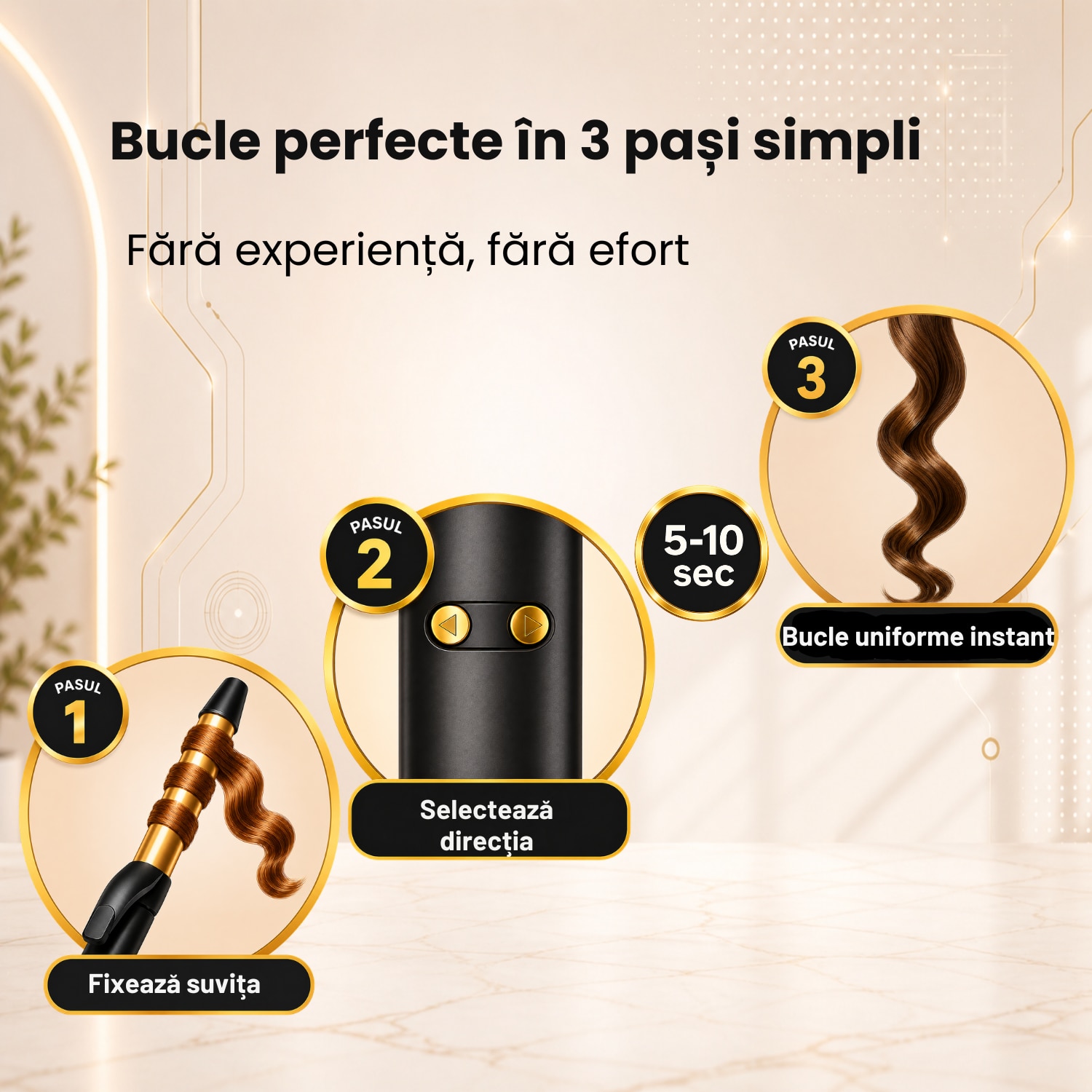 Ondulator Automat 32 mm pentru Bucle Lejere si Glam Waves, 5 Trepte ...
