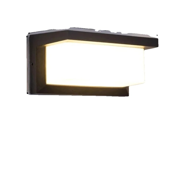 Aplica de perete LED, rezistenta la apa, alb cald, 10x12cm - eMAG.ro