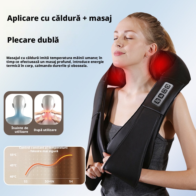 Aparat de masaj pentru gat, masaj profund al tesuturilor, cu functie de ...