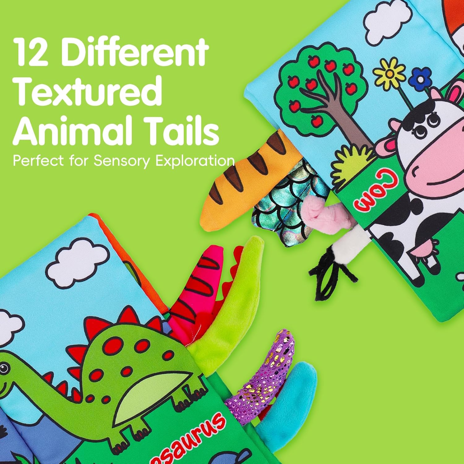 Set 2 Carte Senzoriala textile, Contine Elemente Multicolore Textile 3D ...