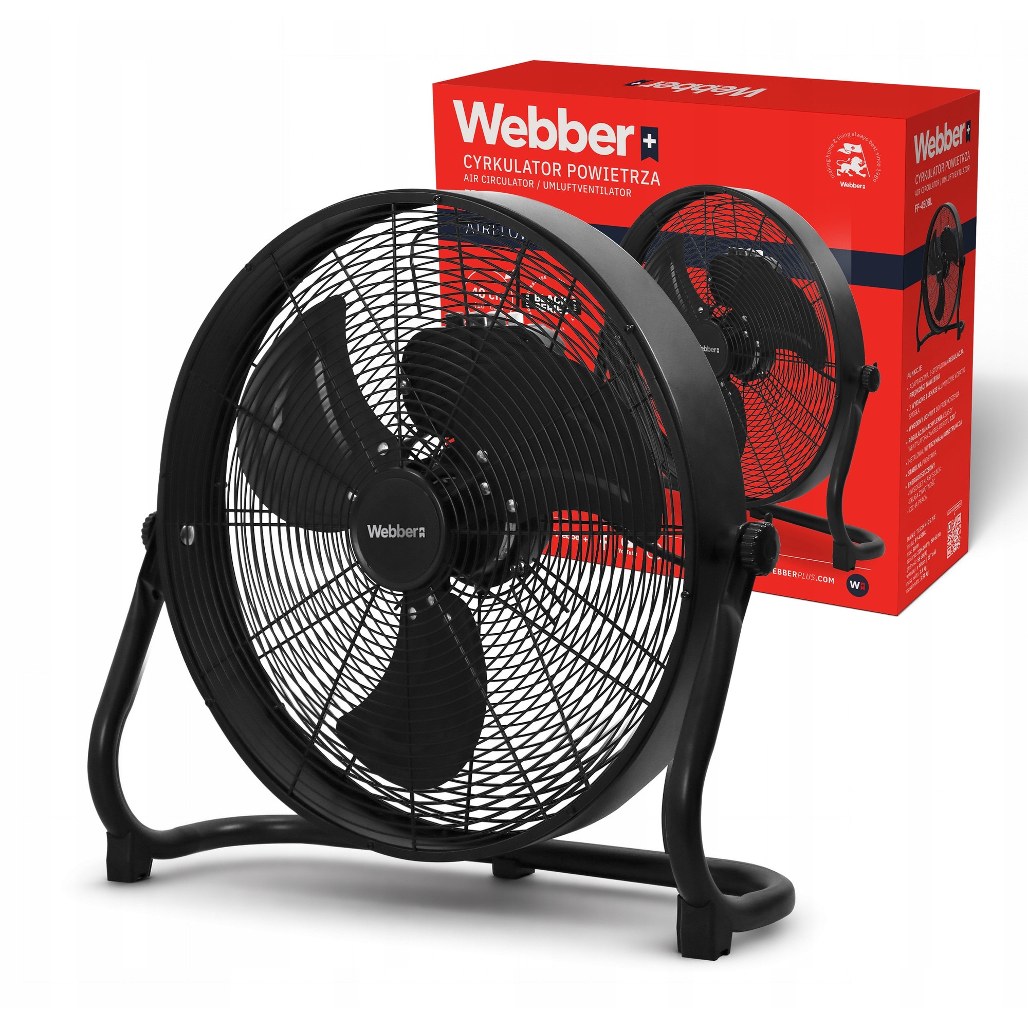 VENTILATOR de podea pentru circulatia aerului, mare, 40 cm, WEBBER ...