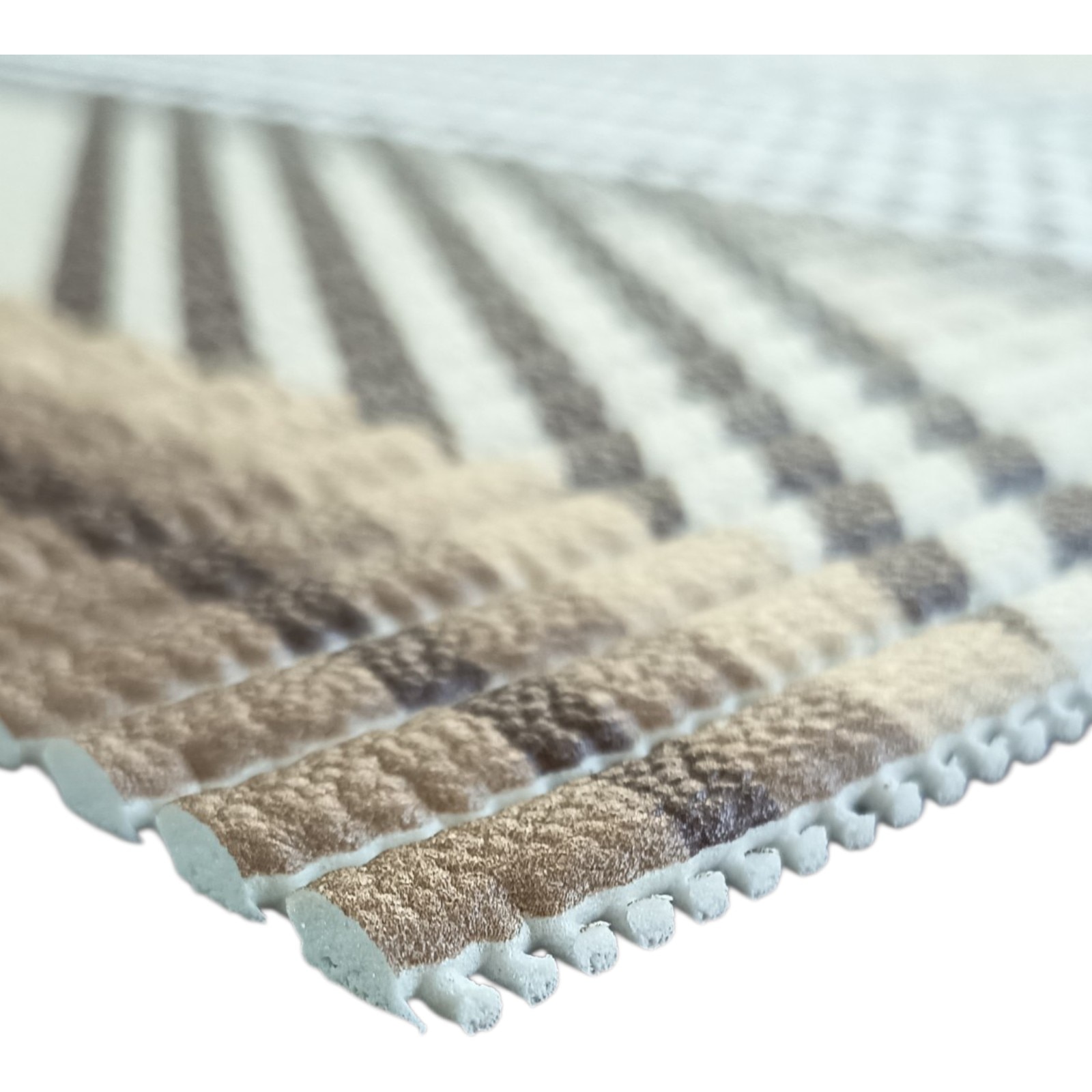 Covoras baie antiderapant 200x65 cm PVC spumat, model geometric modern ...