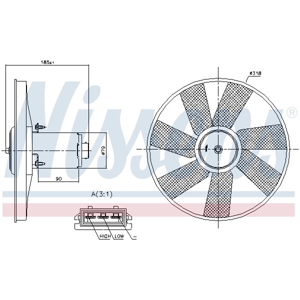 Ventilator Radiator SEAT CORDOBA/CORDOBA Vario/IBIZA 2/INCA VW CADDY 2 ...