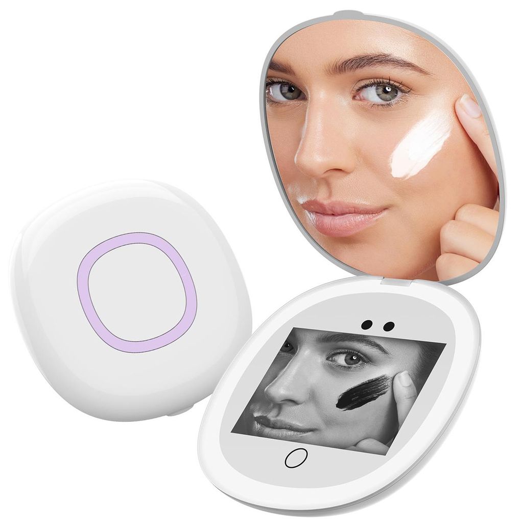 Oglinda cosmetica UV cu camera UV, iluminare LED, marire 3x, compacta ...