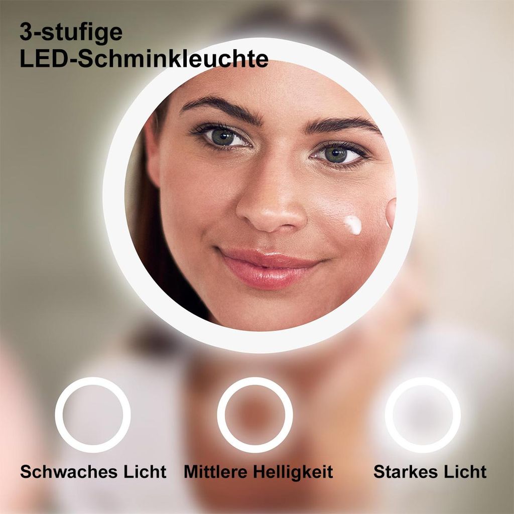 Oglinda cosmetica UV cu camera UV, iluminare LED, marire 3x, compacta ...