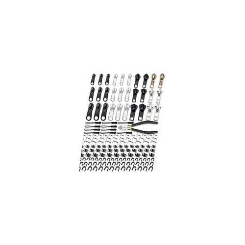 Kit reparare fermoar metalic, universal, argintiu, set cu cleste - eMAG.ro
