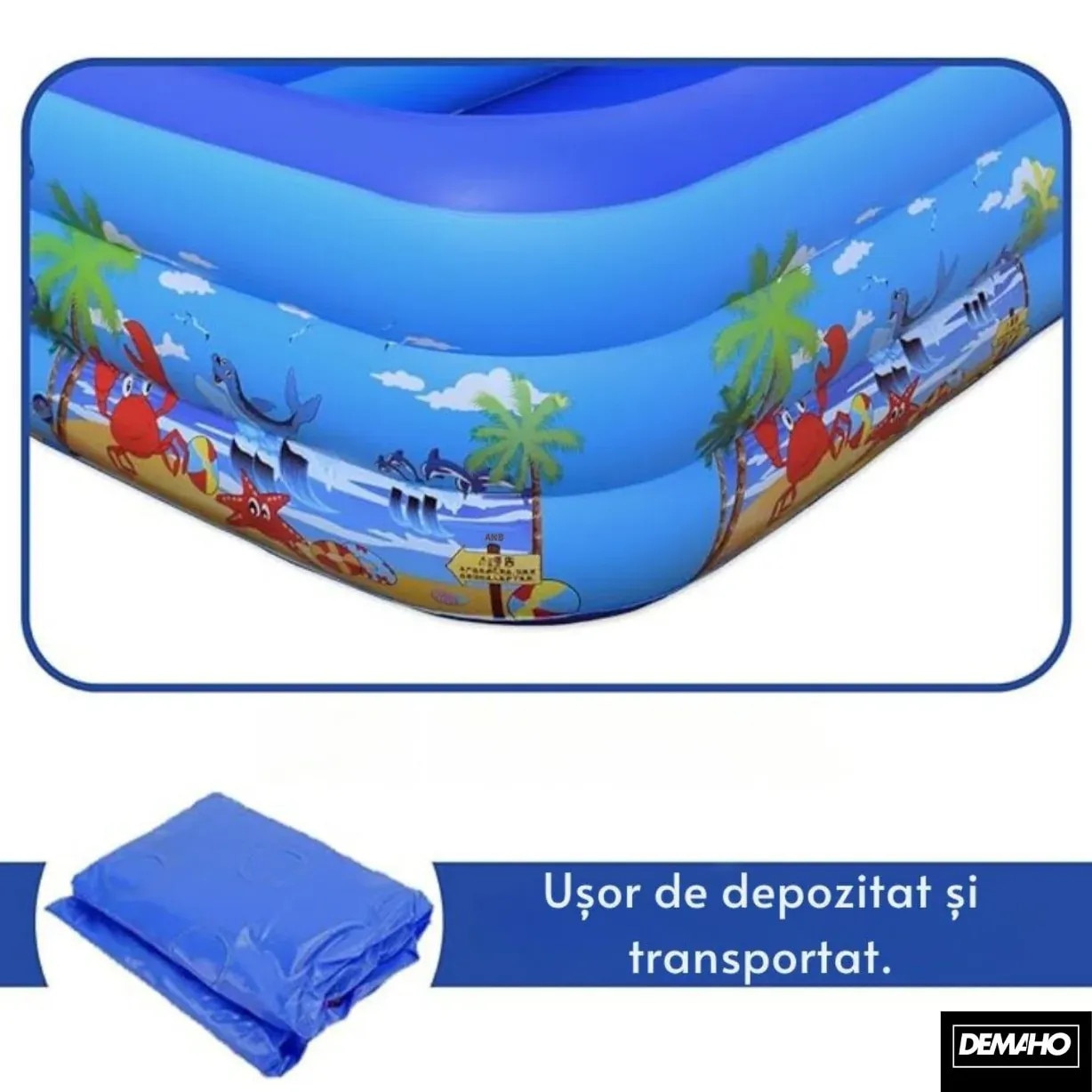 Piscina Gonflabila Dreptunghiulara XXL Promagg® cu 3 Inele, 300x172x54 ...