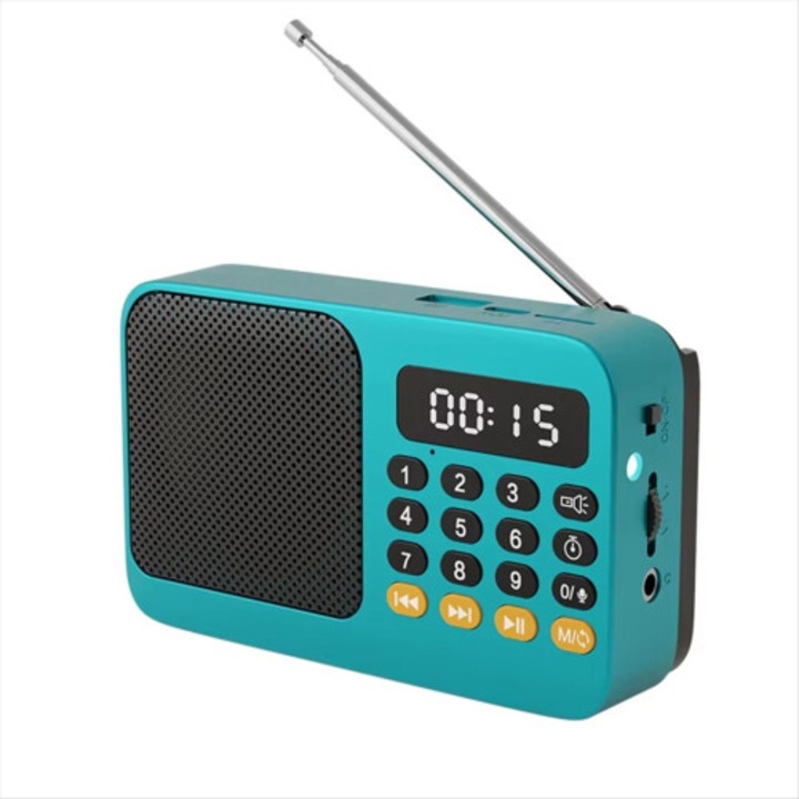 Radio portabil, 5.1 surround, albastru cer, 220V, 8h baterie - eMAG.ro