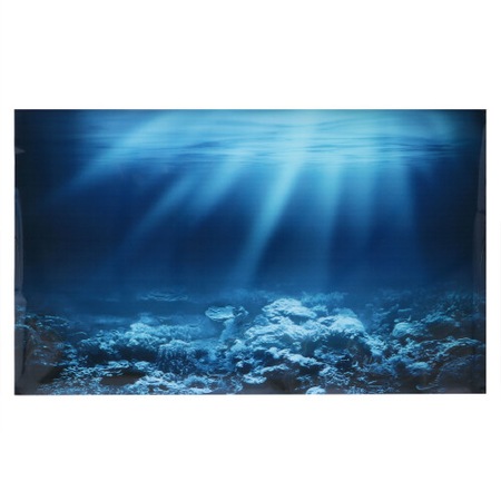 Autocolant fund acvariu, folie 3D ingrosata din PVC, albastru inchis ...