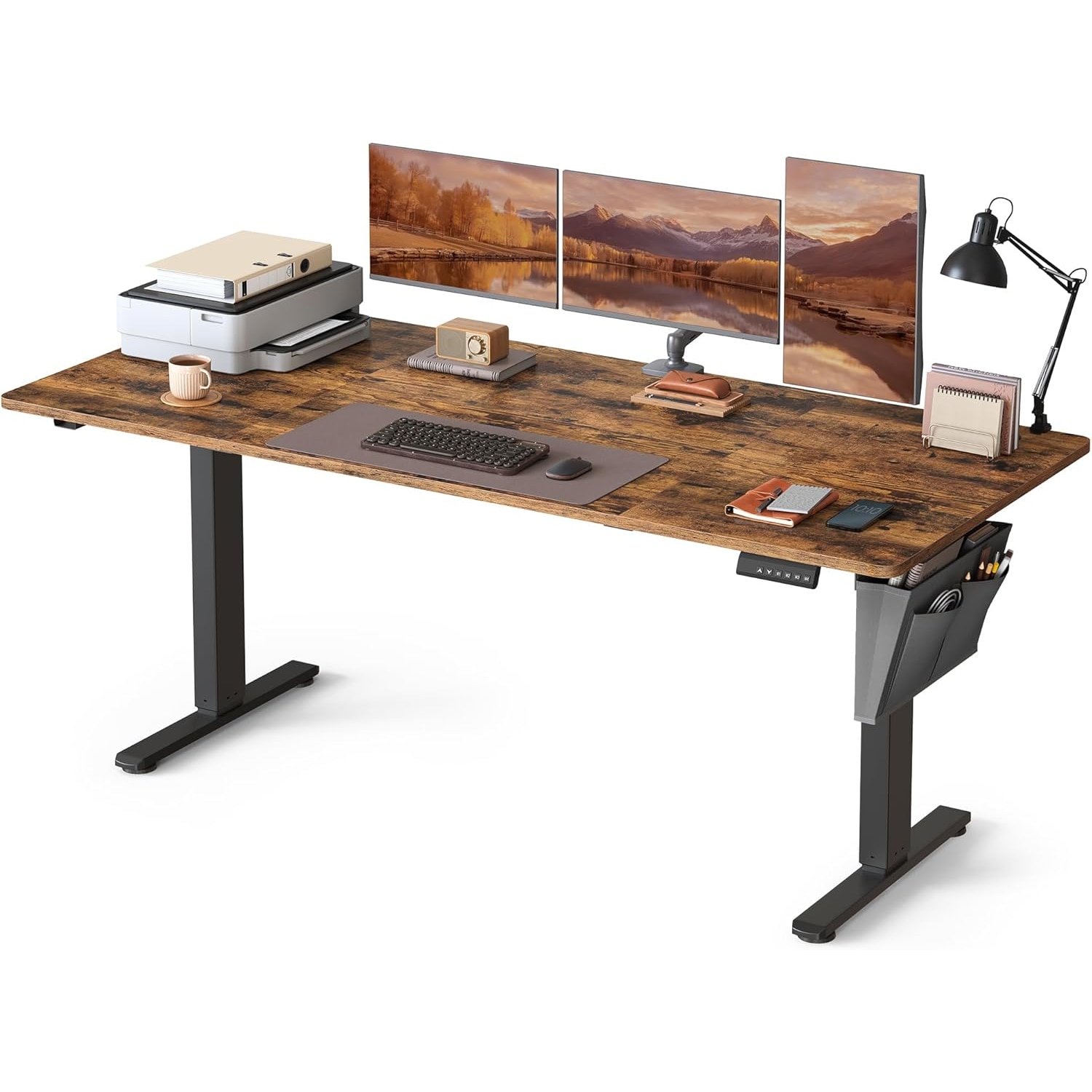 SONGMICS Birou electric reglabil pe inaltime, functie sit-stand, 4 ...