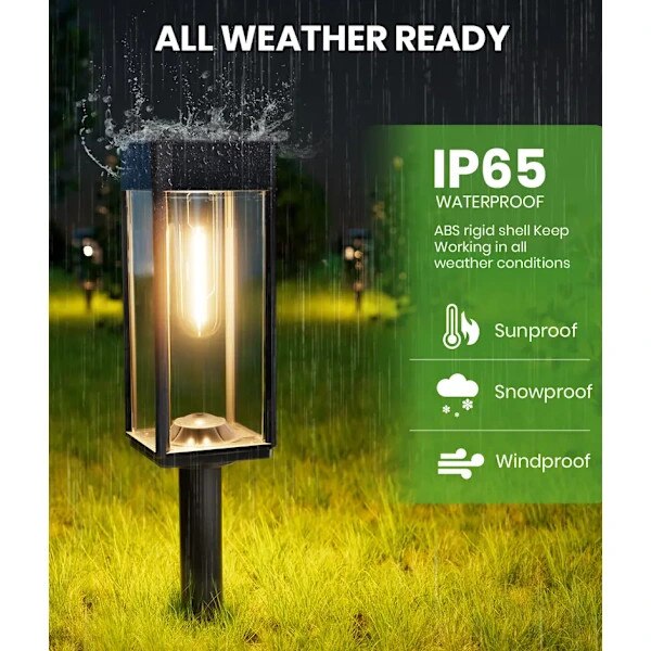 Lampi solare pentru gradina si alee set 4 buc IP65 impermeabile ...