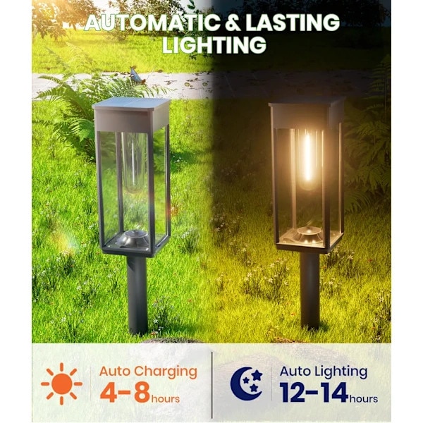 Lampi solare pentru gradina si alee set 4 buc IP65 impermeabile ...