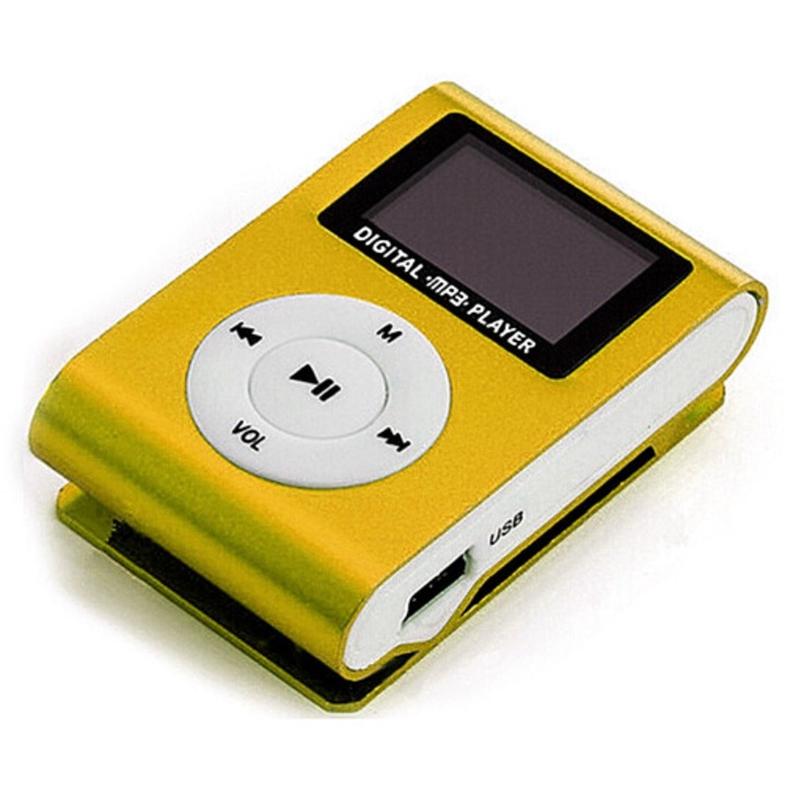 Player MP3 clip metalic cu ecran LCD si suport card TF 32GB - eMAG.ro