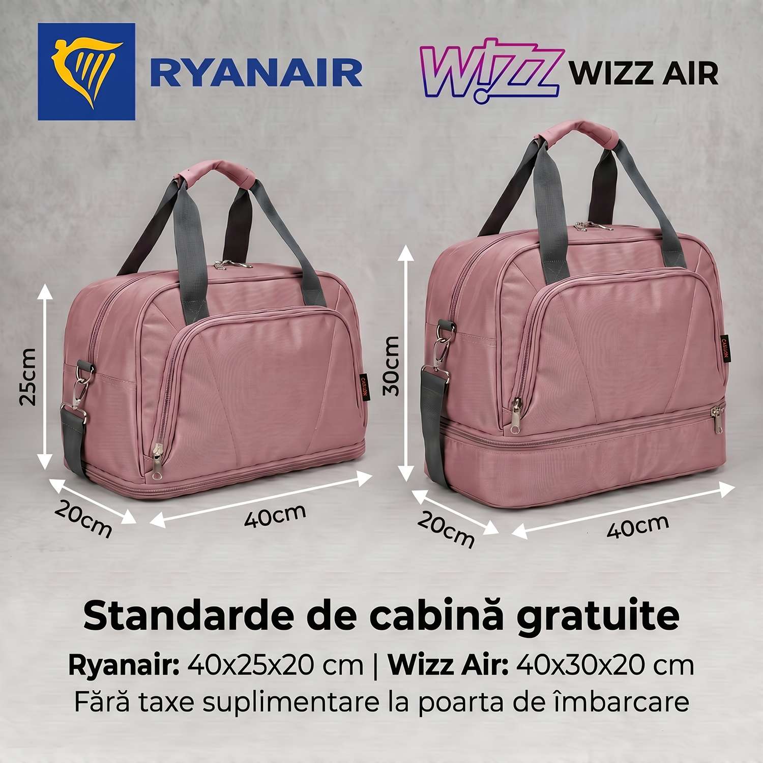 Geanta de voiaj extensibila, Compatibila Ryanair 40x25x20cm si Wizz air ...