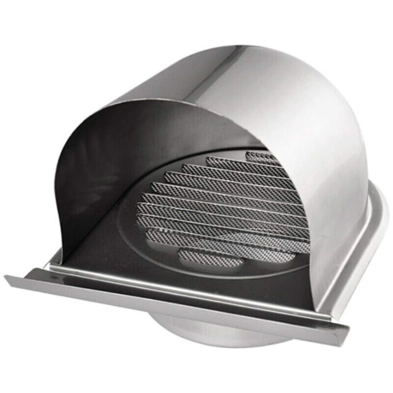 Grila ventilatie U inox 100mm cu plasa insecte si lamele unghi 45 ...